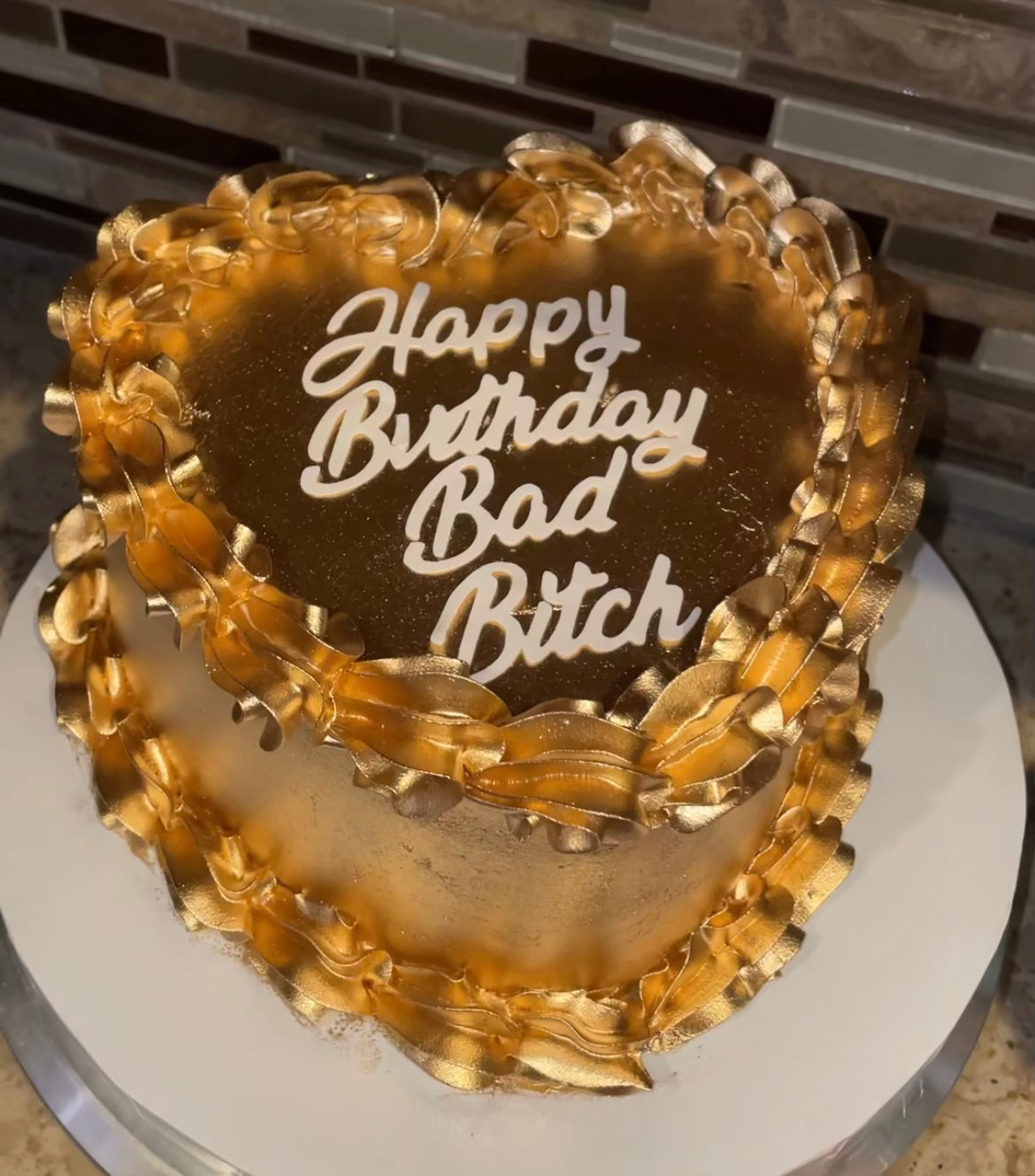 Metallic Glitter Heart Kake | Kaked Up by Kayla